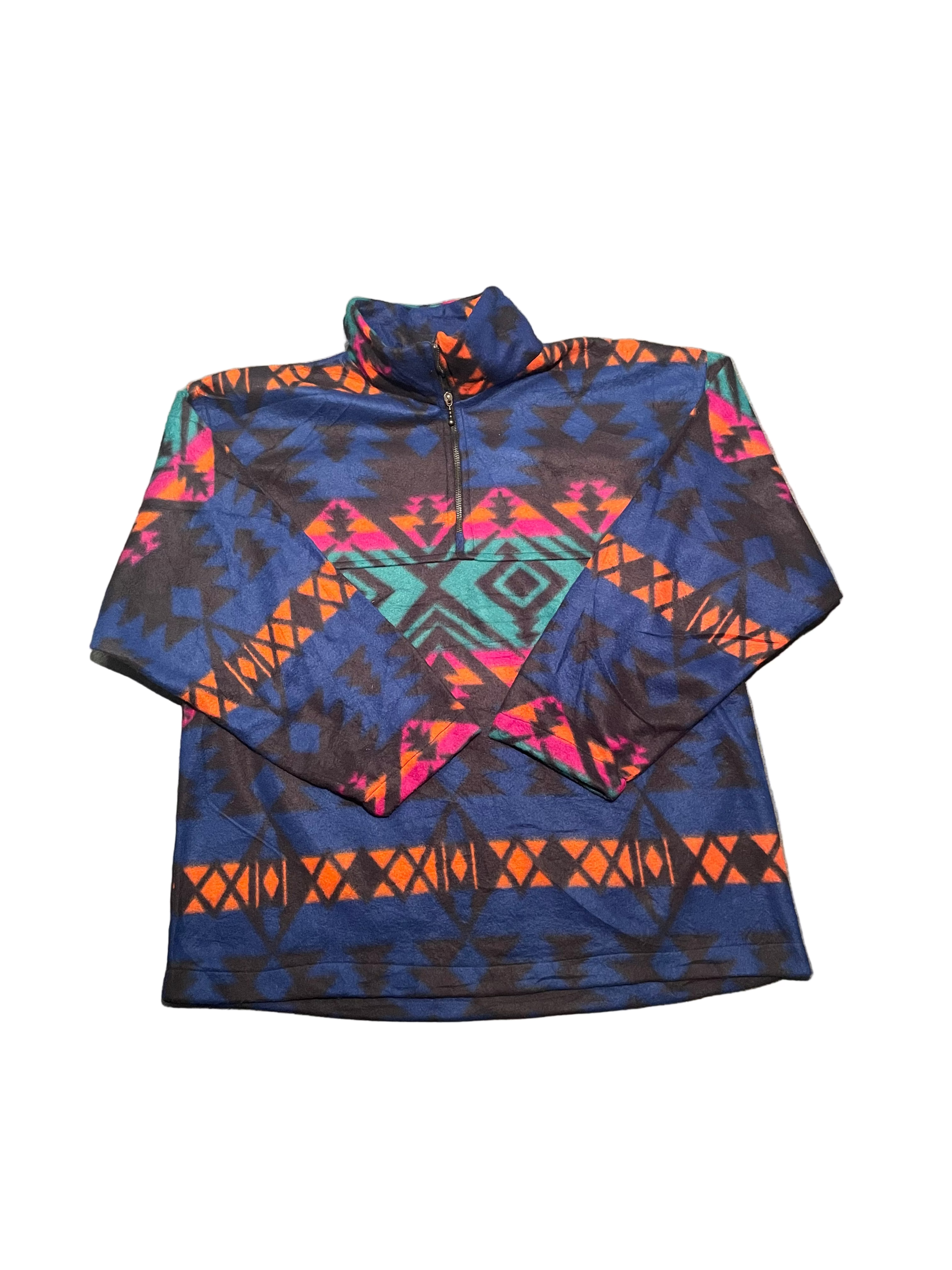 Patterned Funky Quarter Zip fleece, L – Vintro Vintage Wholesale
